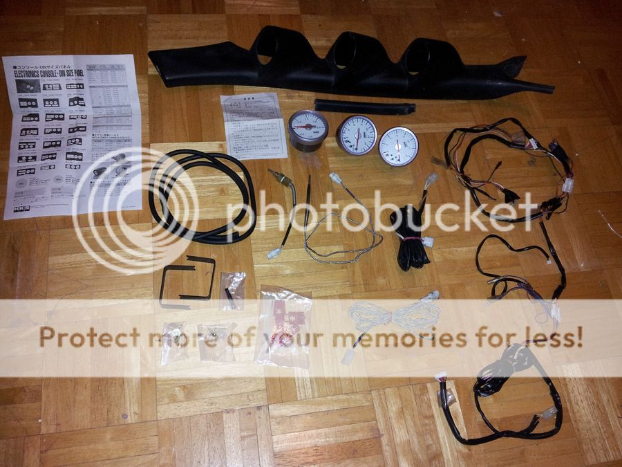 Eddie triple gauge pod w/ HKS boost, EGT, water temp gauges + eccentric ...